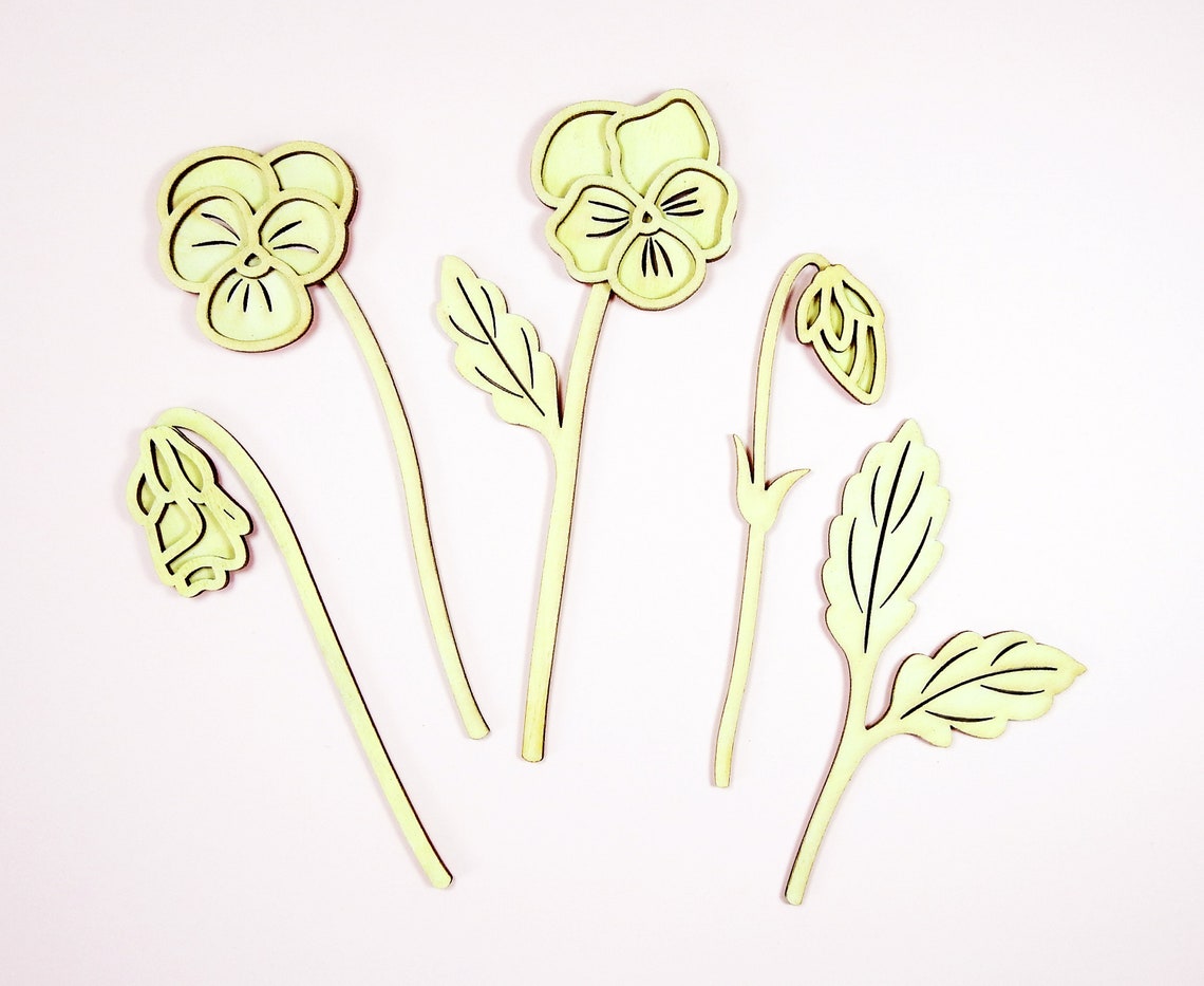 Laser Cut File Violet Svg Flower Svg Bundle Svg Botanical Svg Laser Cut ...