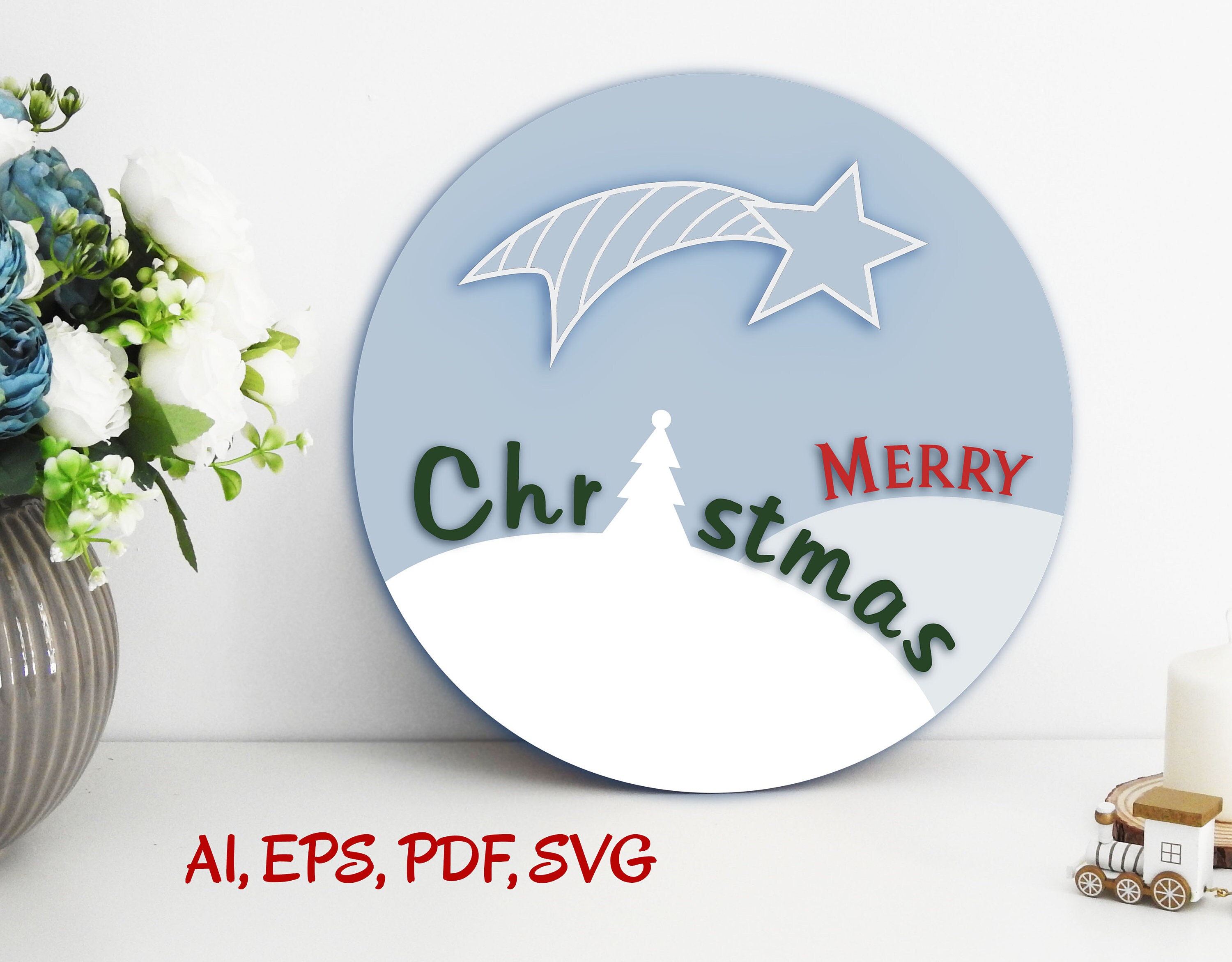 Christmas Star Svg Snow Svg Tree Svg Merry Christmas Svg Laser Cut File ...