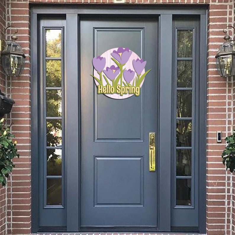 Crocus Svg Bouquet Template Crocus Laser Cut Spring Sign Flower Svg ...