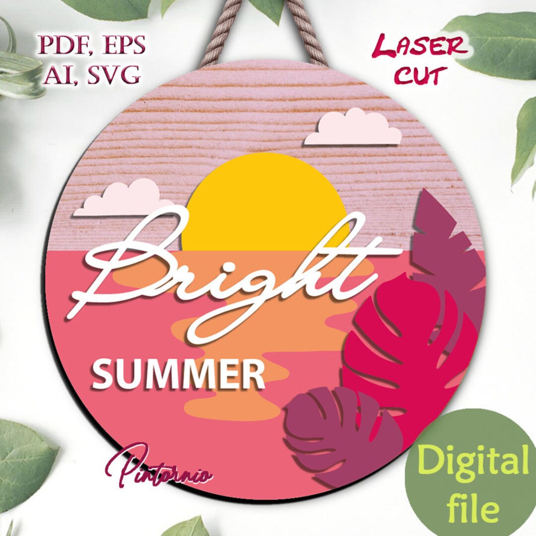 Sun SVG Summer Sign Sunset SVG Laser Cut File Sea Vector Tropical Svg ...
