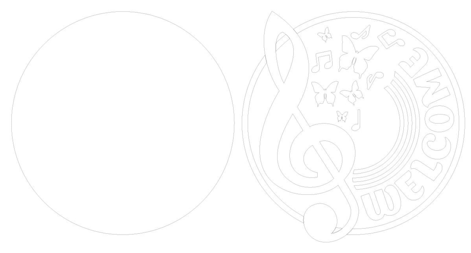 Welcome Music Round Svg Treble Clef Svg Door Sign Laser Cut Sheet Music ...