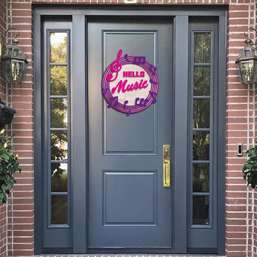 Music Svg Treble Clef Svg Door Sign Laser Cut Sheet Music Svg Round Svg ...