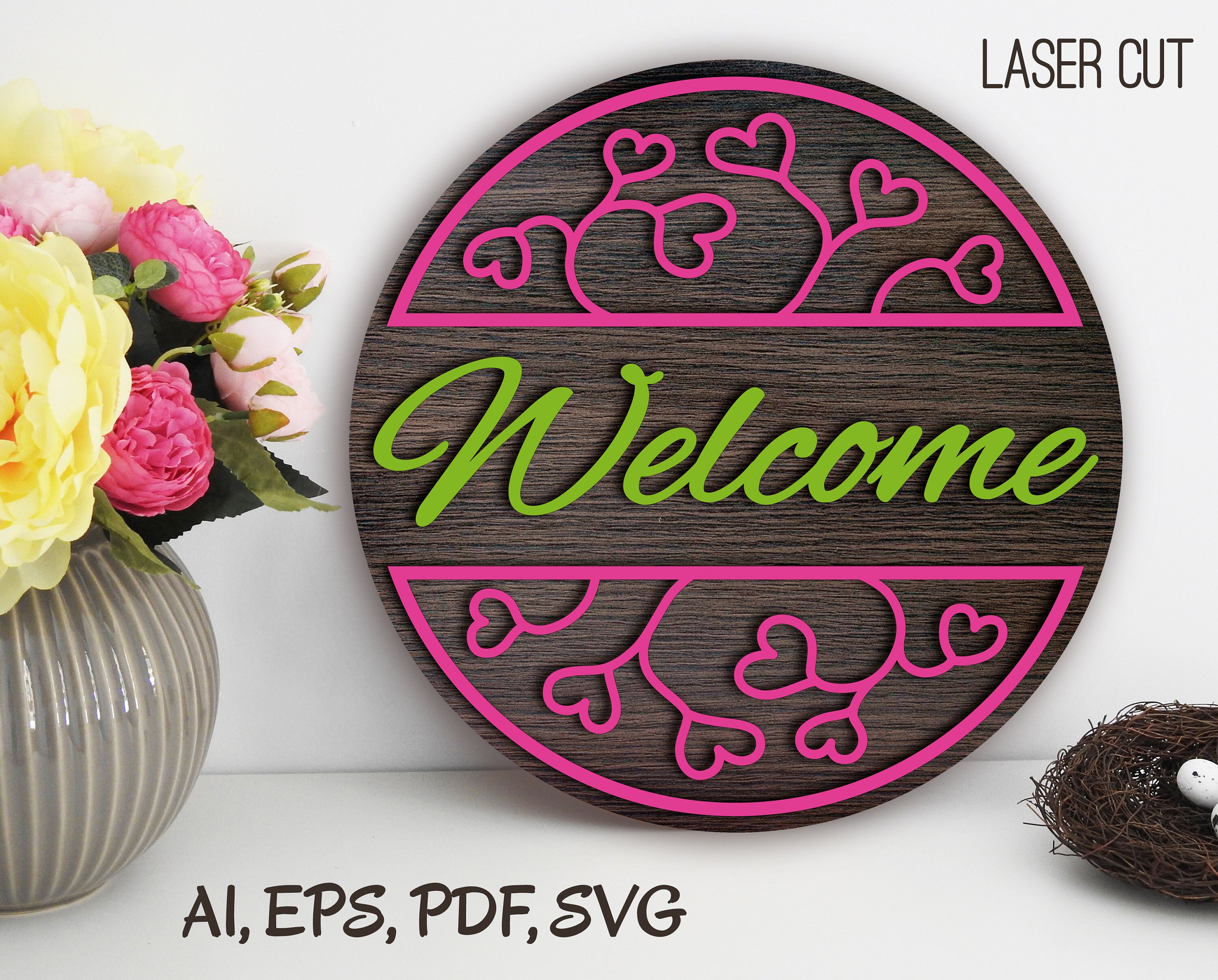 Love Svg Heart Svg Plant Svg House Signs Heart Laser Cut File Spring ...