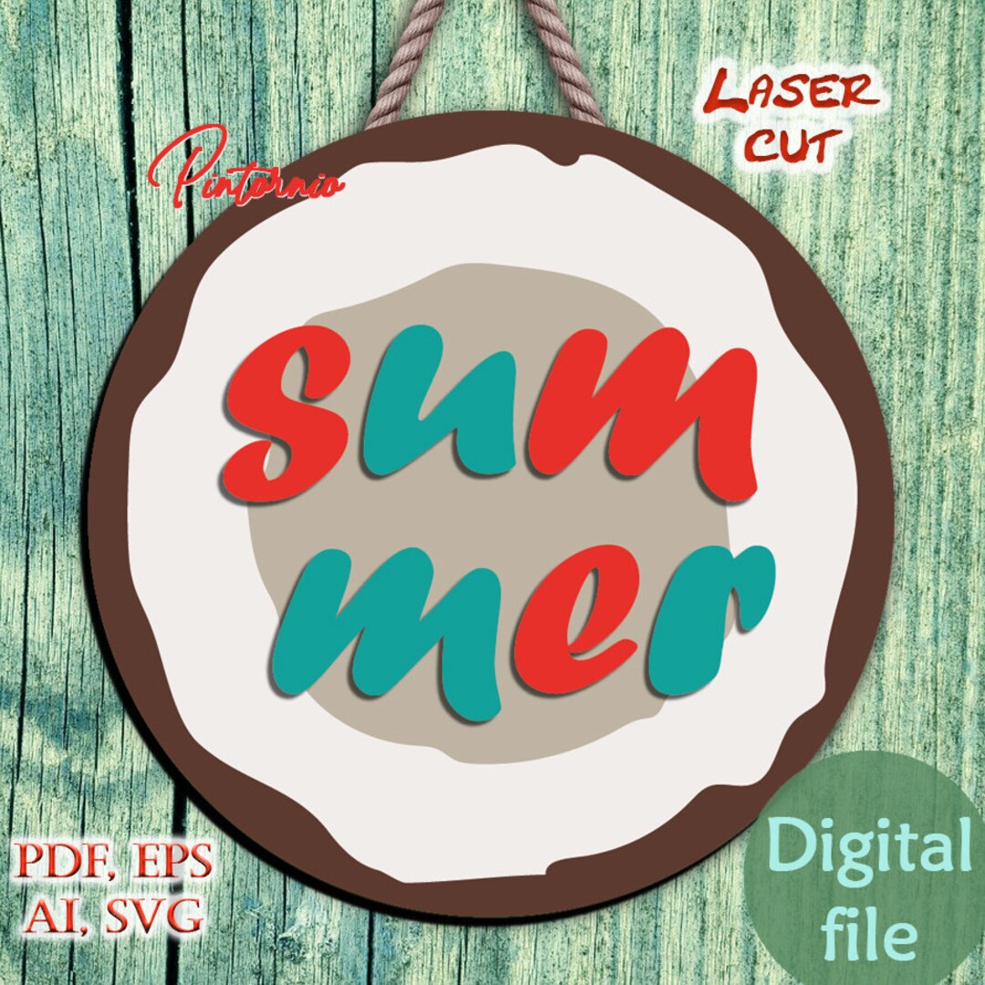 Coconut Svg Summer Svg Coconut Template Laser Cut File House Sign Hello ...