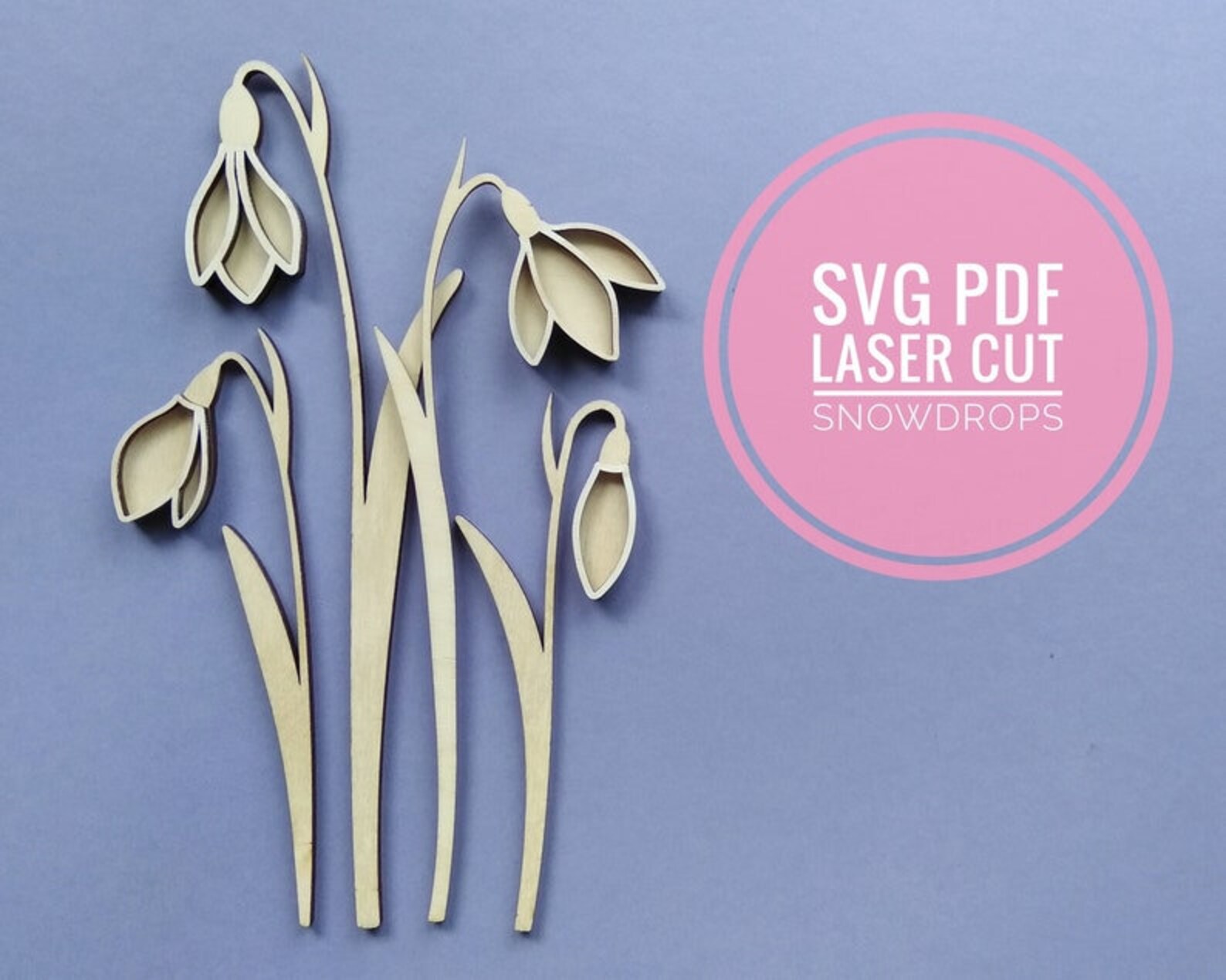 Snowdrops Svg Laser Cut Flower Svg Cricut Svg Glowforge Svg | Etsy