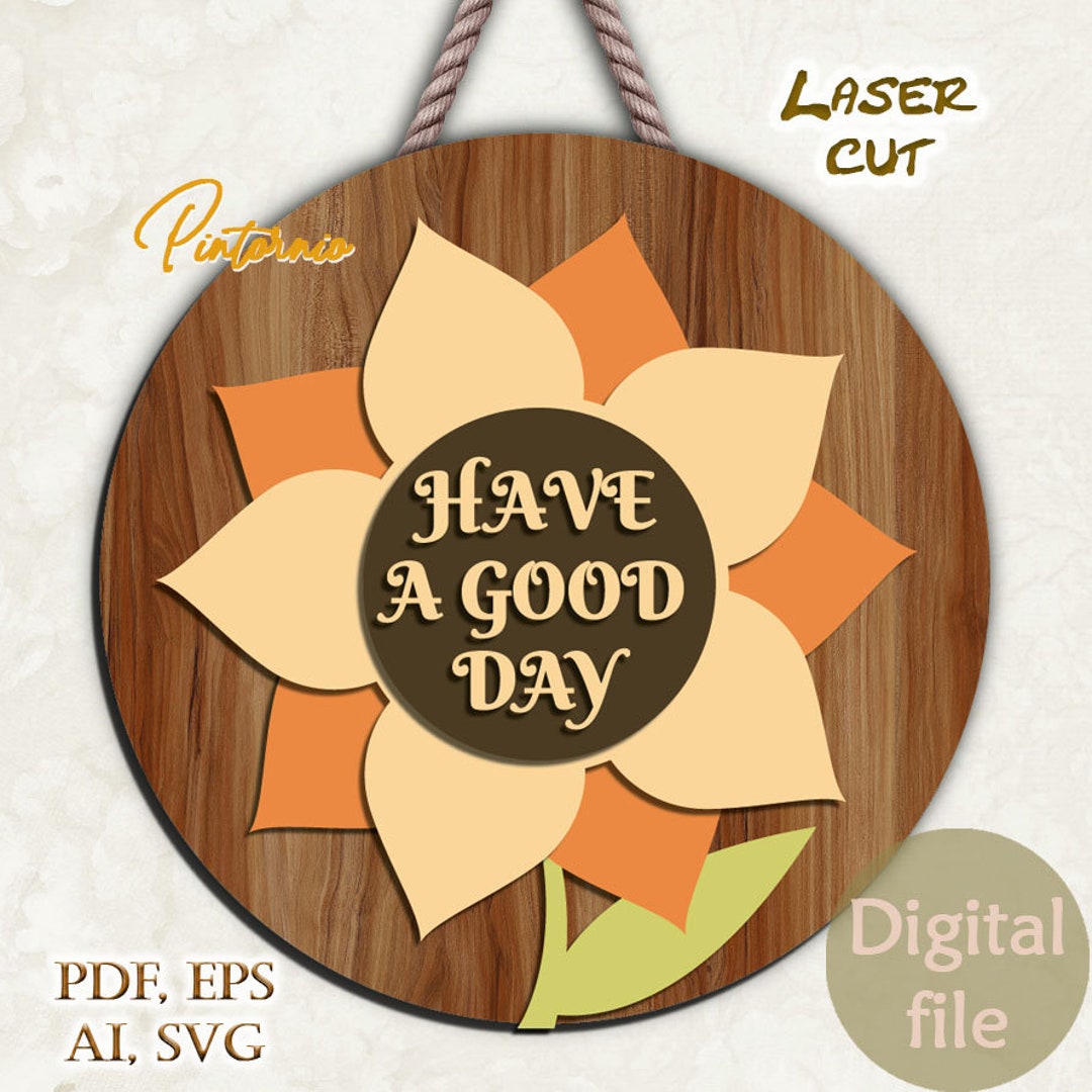 Sunflower Svg Summer Sign Door Sign Laser Cut Flower Svg Sunflower ...