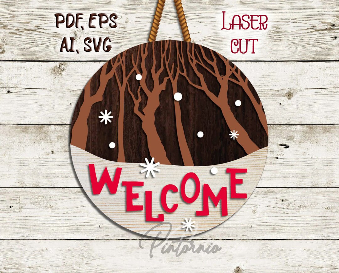 Christmas Forest Svg Forest Sign Christmas Trees Vector Laser Cut New ...