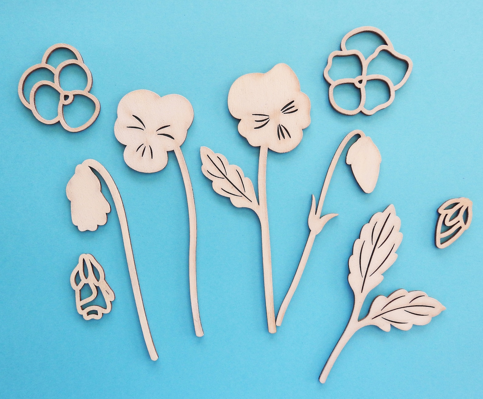 Laser Cut File Violet Svg Flower Svg Bundle Svg Botanical Svg Laser Cut ...