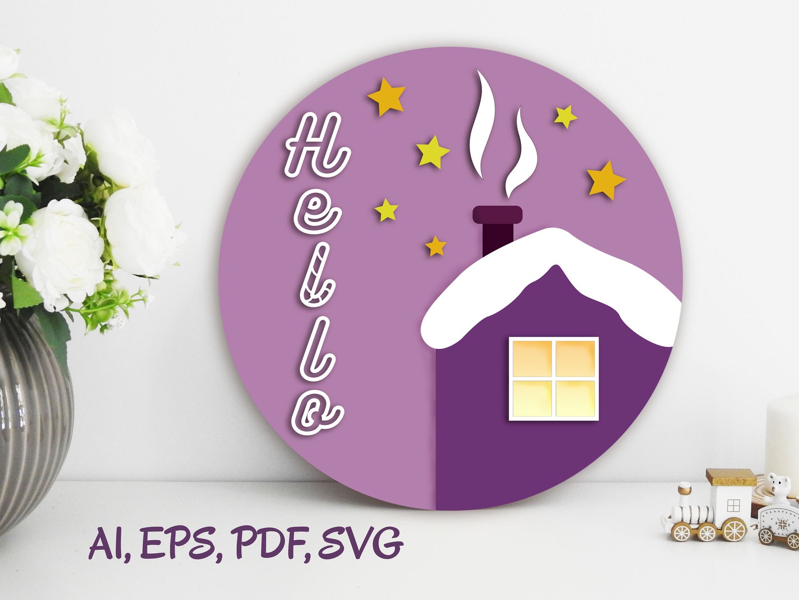House Svg Christmas Svg Snow Svg Star Svg Merry Christmas Laser Cut ...
