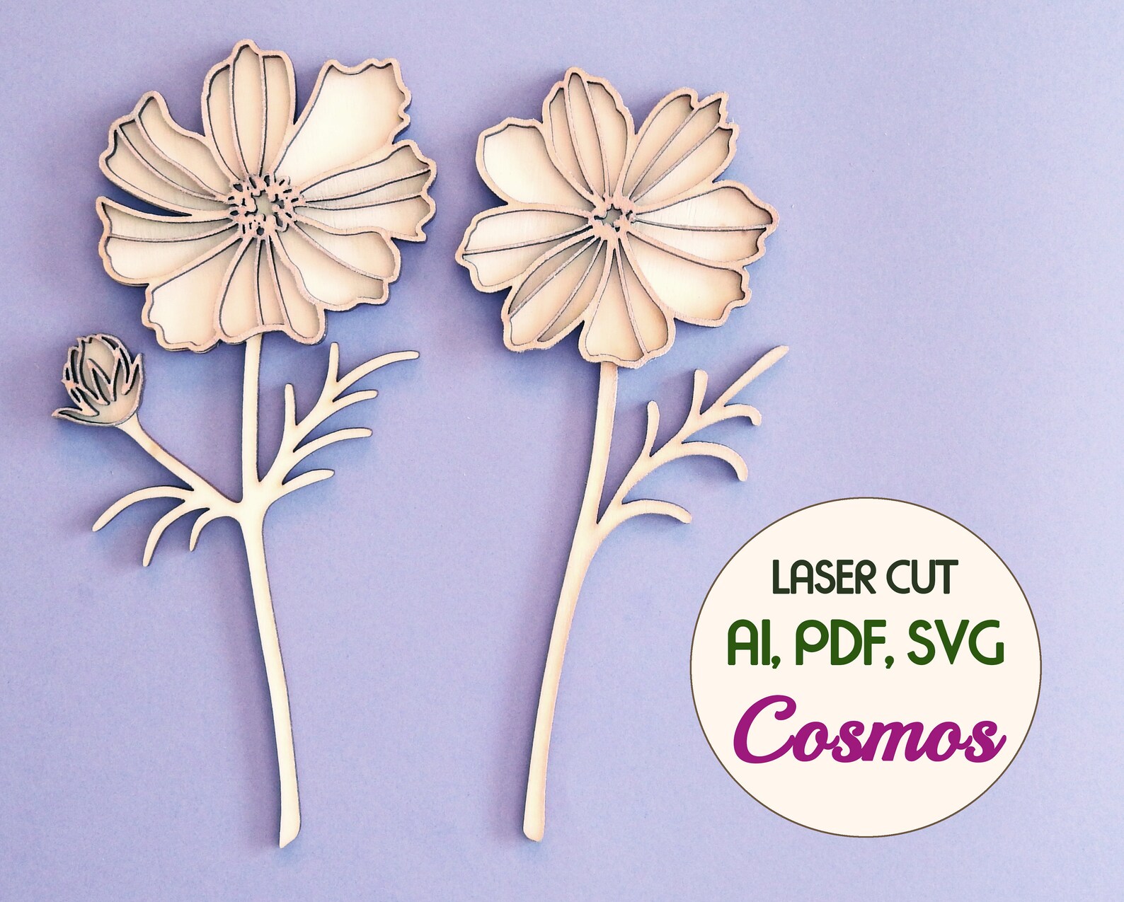 Cosmos Laser Cut Cosmos Svg Fall Flower Svg Laser Cut Flower Plant ...