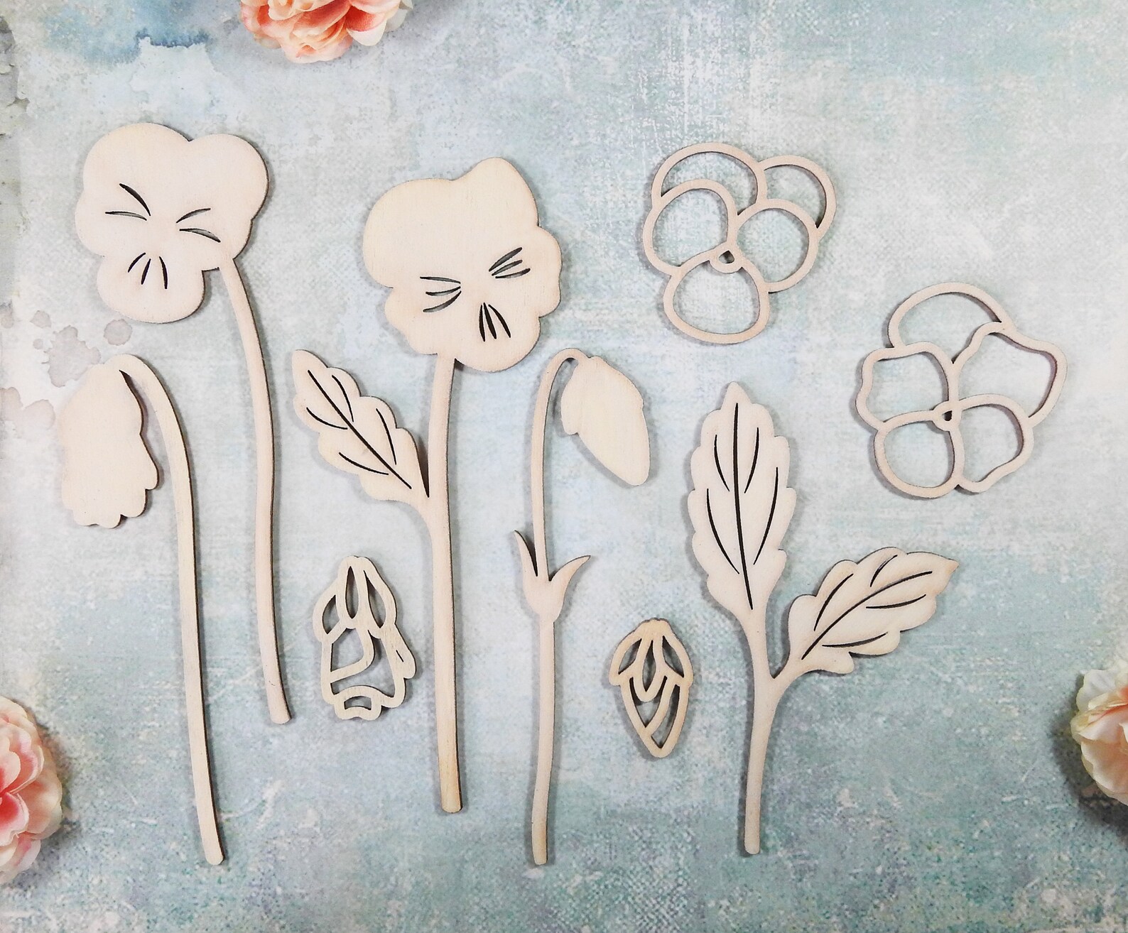 Laser Cut File Violet Svg Flower Svg Bundle Svg Botanical Svg Laser Cut ...