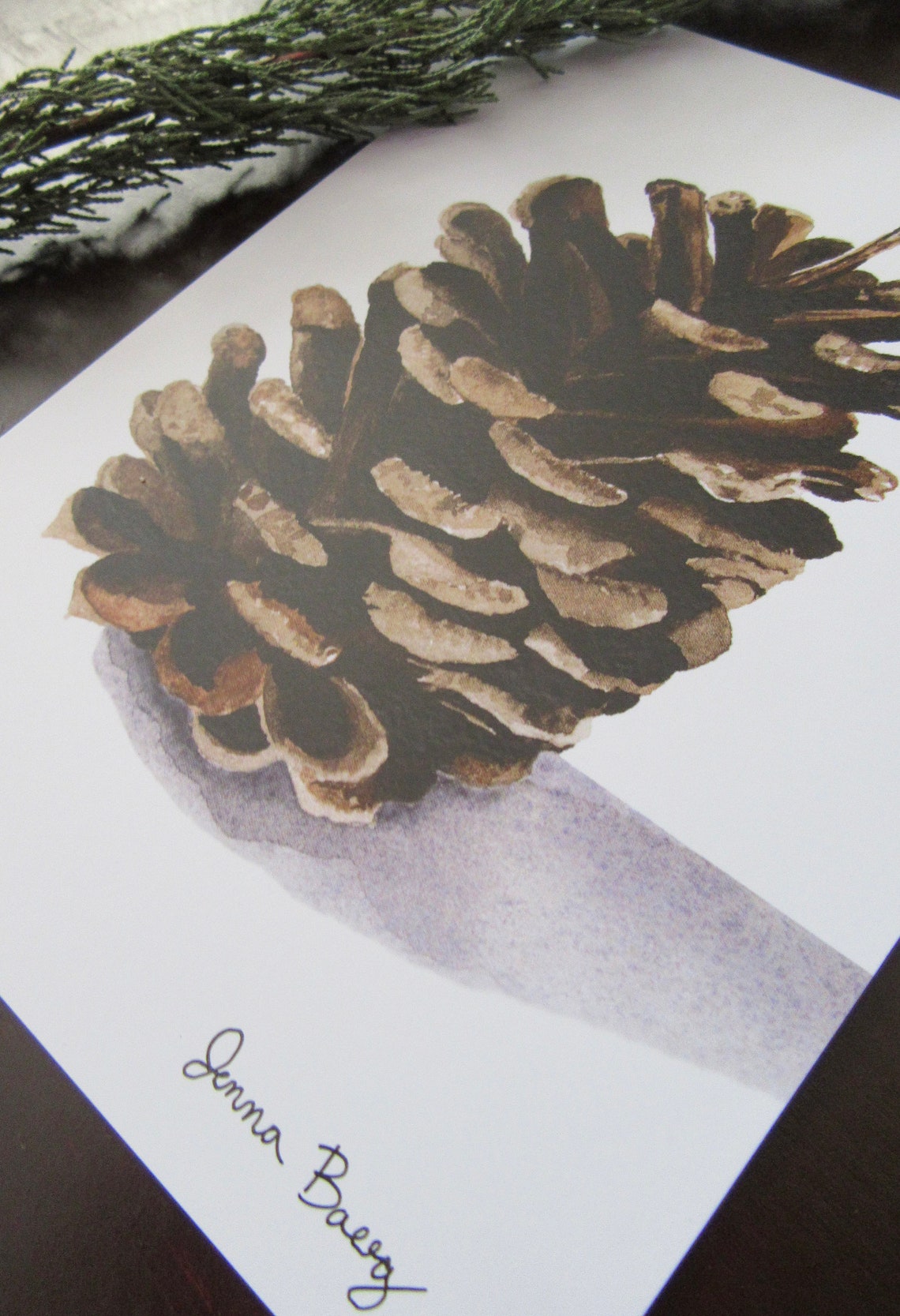 Scripture Inspired Nature Art, Pinecone Watercolor Art Print: Botanical ...