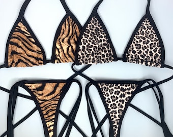 Tiger Print Bikini - Etsy