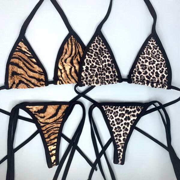 Cheetah Print Bikini - Etsy