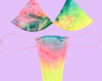 Holographic String Sets Exotic Dancewear Stripper Outfits - Etsy