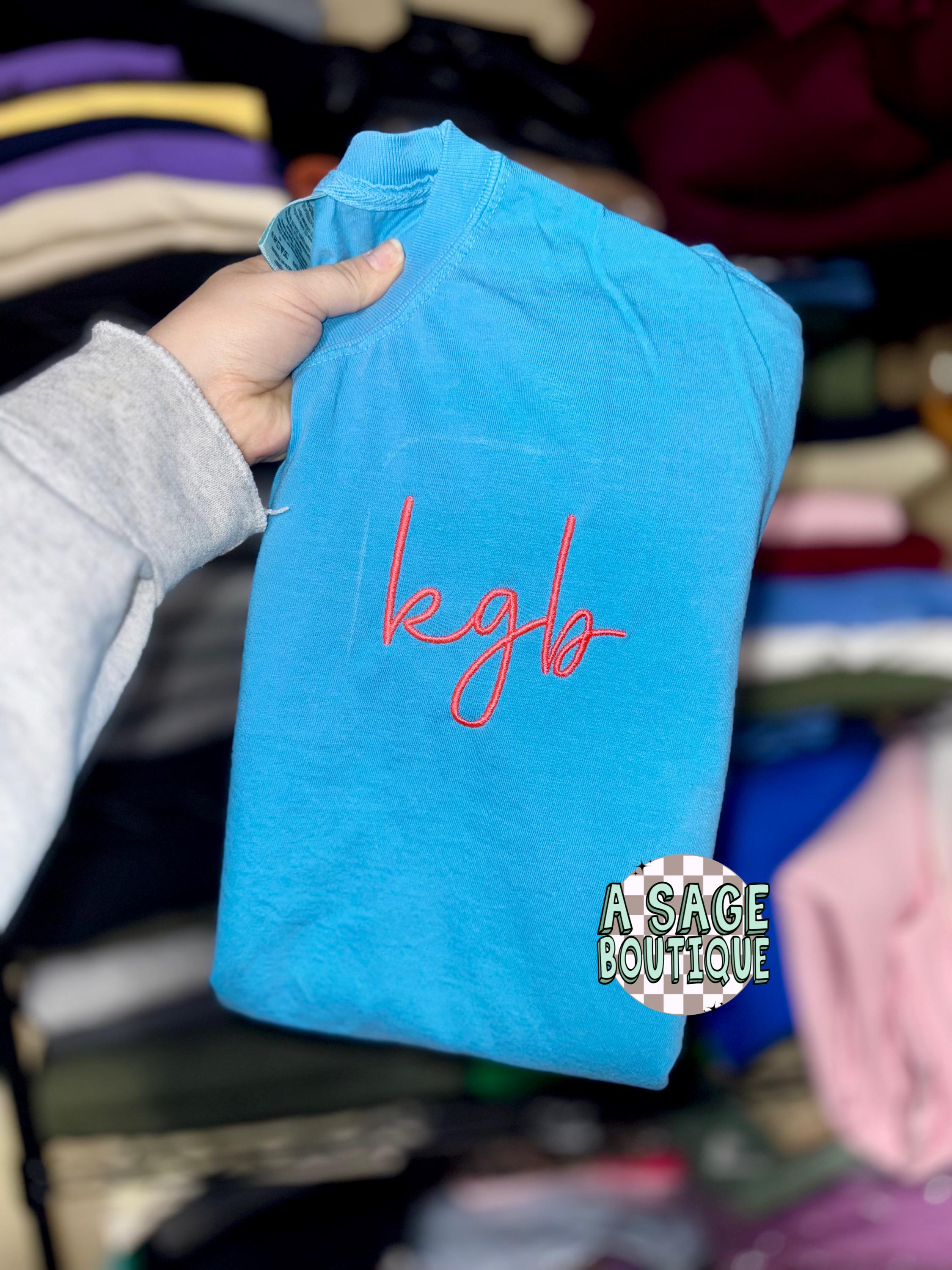 Monogram Comfort Color Neon T Shirt, Unisex Fit T Shirt-monogram-neon ...