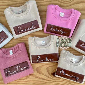 Custom Leather Patch - Personalized- Embroidery- Embroidered Name ...