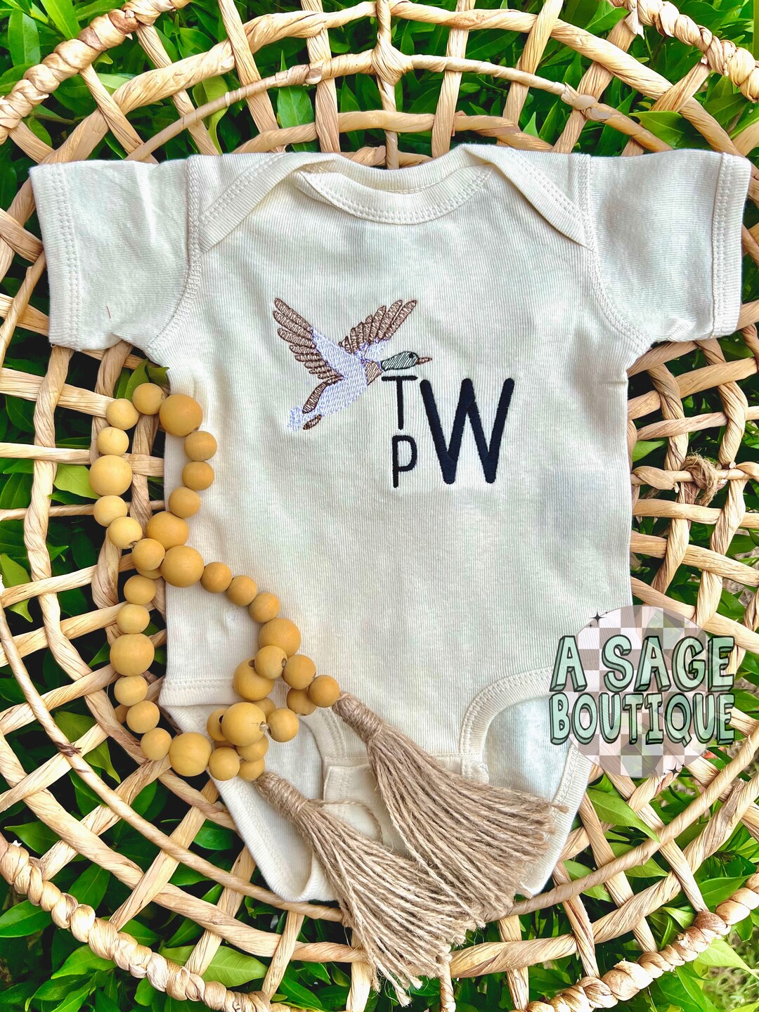Mallard Duck Monogram Initals Baby Infant Newborn Baby Boy Boys ...