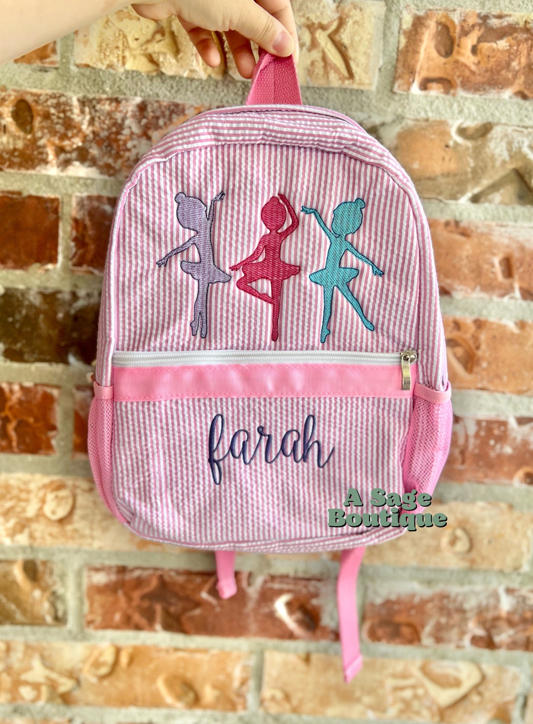 Dancer - Ballet - Ballerina - Seersucker Back Pack - Diaper Bag - Kids ...