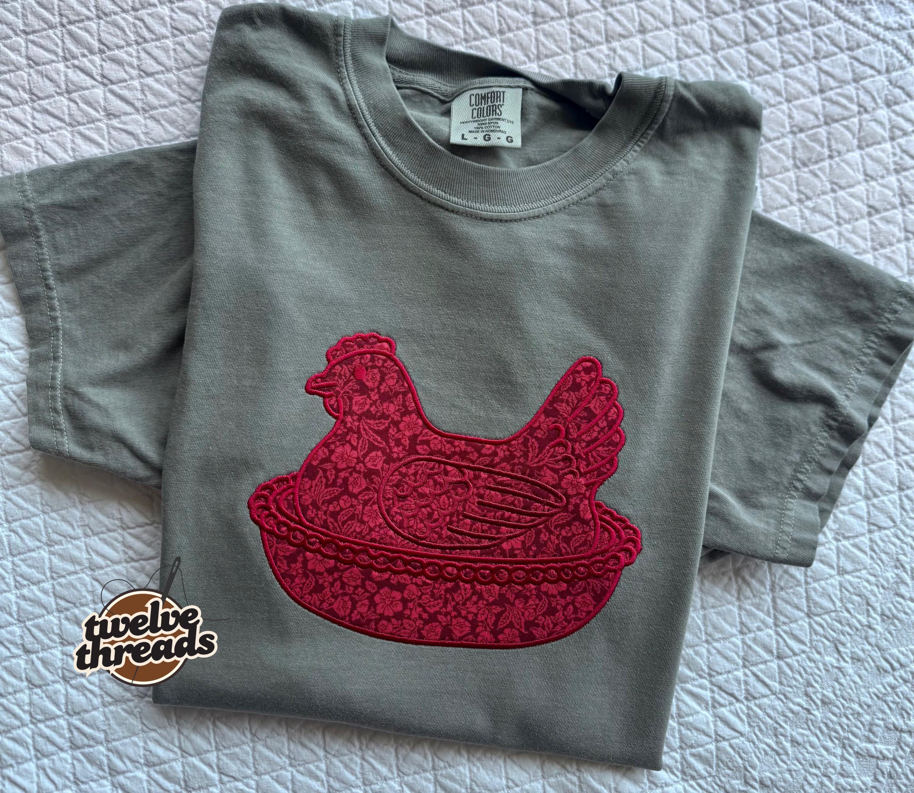 Applique Embroidered Mama Hen, Chicken, Eggs, Farm Animals,embroidery ...