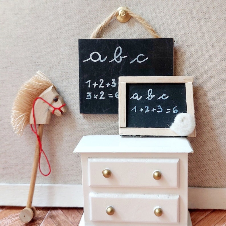 Dollhouse Miniature 1:12 Blackboard | Dollhouse Kid's Room | Miniature ...