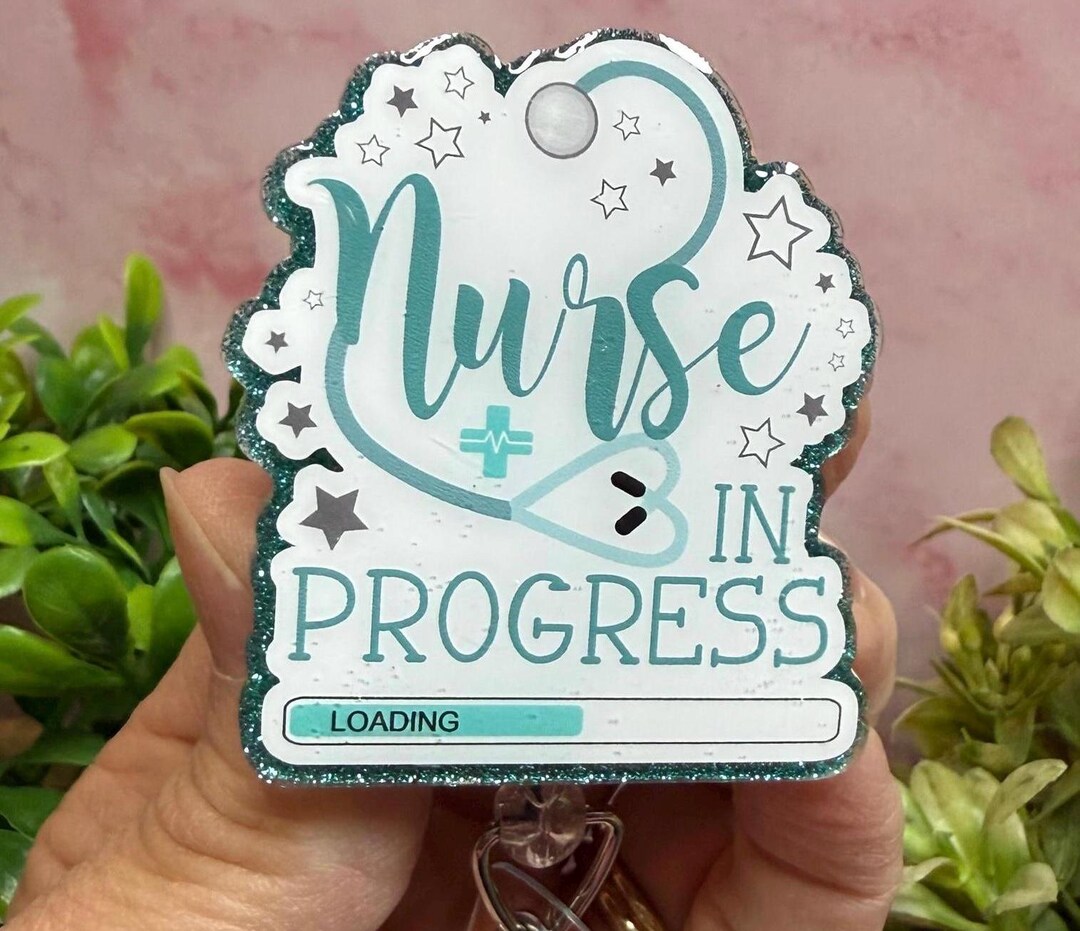 Nurse in Progress Interchangeable Badge Reel UV Resin/glitter-nurses ...