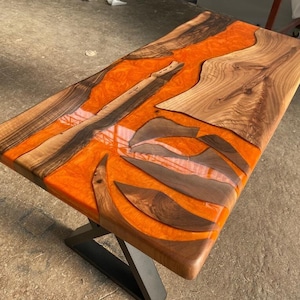 Orange Lava Epoxy Table - Etsy