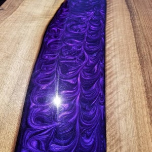 Purple Epoxy Walnut Wood Dining Table With Wooden Epoxy Legs - Etsy