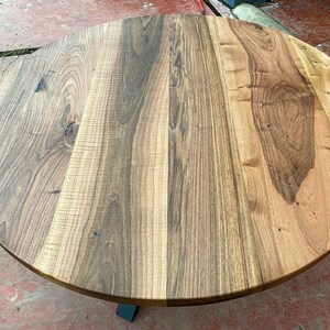 Handmade Walnut Wood Round Table: Mid-century Modern Dining or Coffee ...