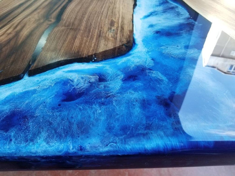 Wavy Ocean Design Resin Table Clear Epoxy Table Luxury - Etsy