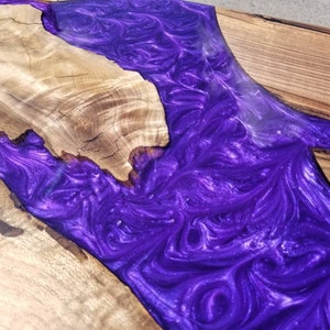 Purple Epoxy Walnut Wood Dining Table With Wooden Epoxy Legs - Etsy