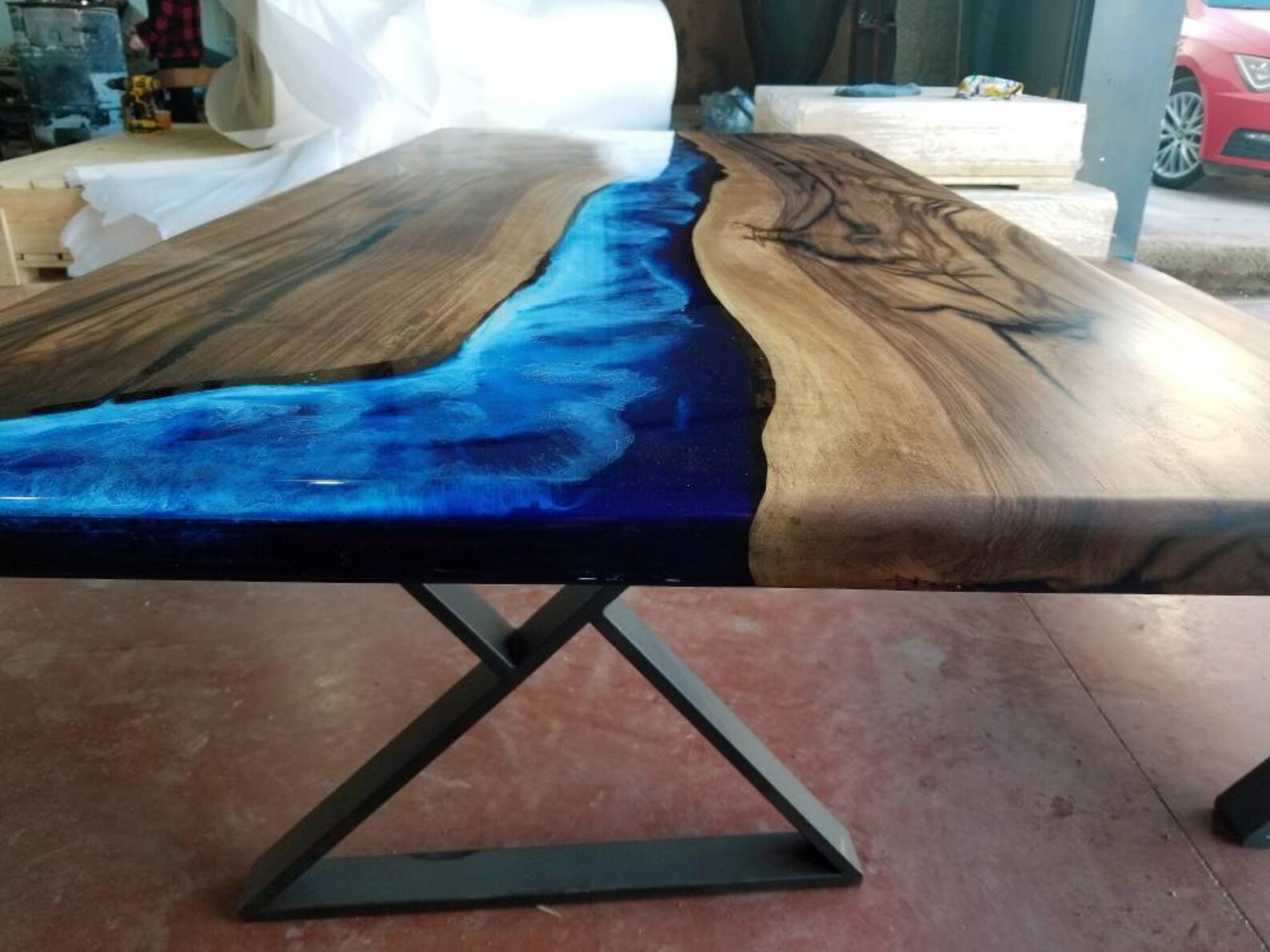 Wavy Ocean Design Resin Table Clear Epoxy Table Luxury - Etsy