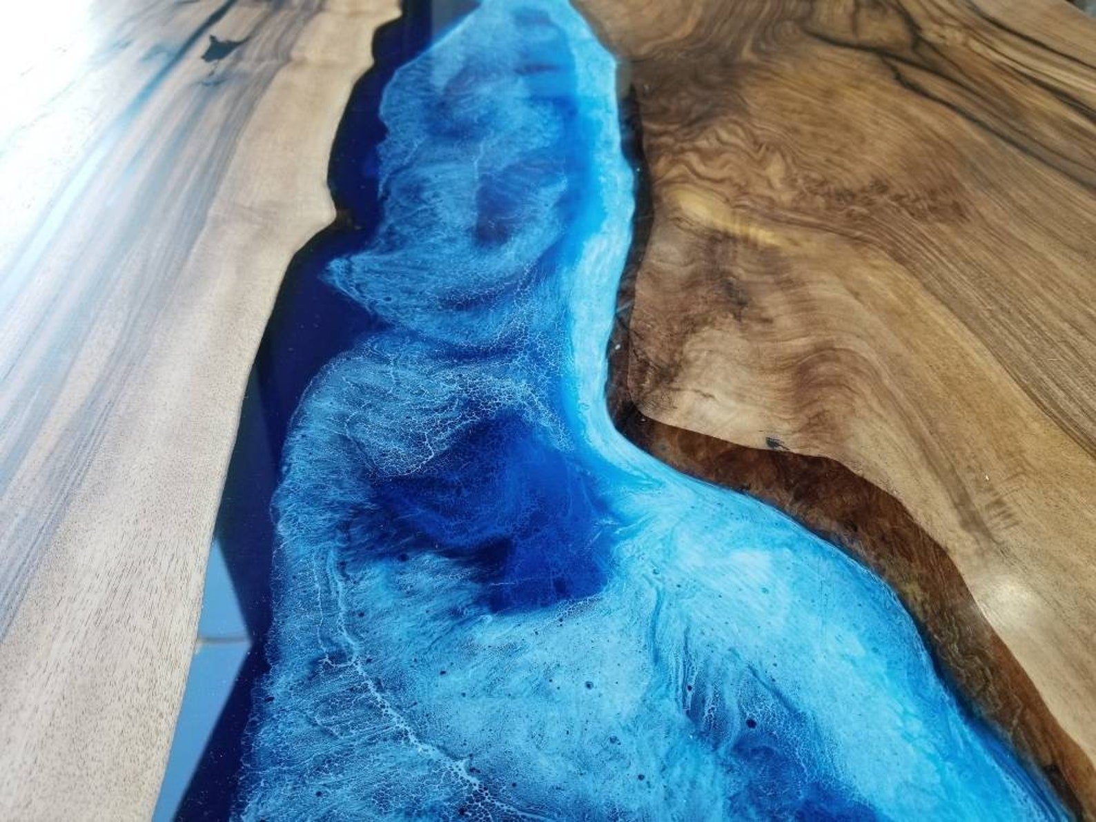 Wavy Ocean Design Resin Table Clear Epoxy Table Luxury - Etsy