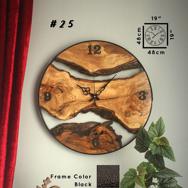 Wood Live Edge Wall Clock - Etsy
