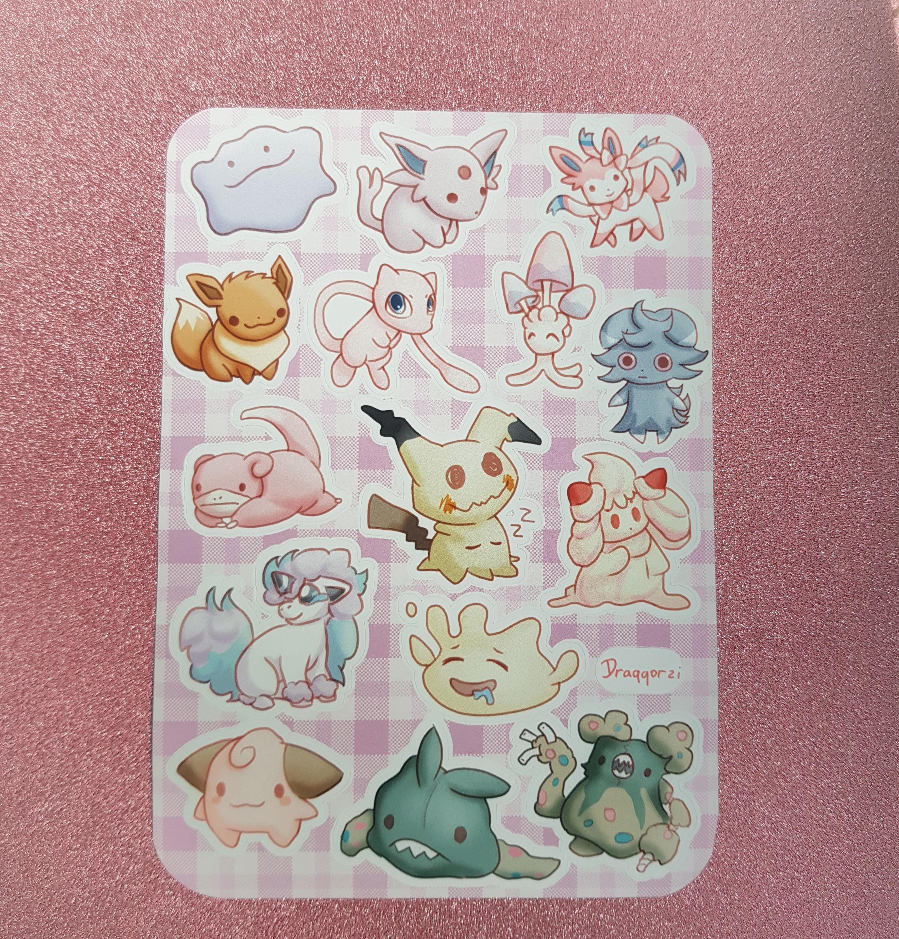 Cute Pink Themed Poké Sticker Sheet - Etsy