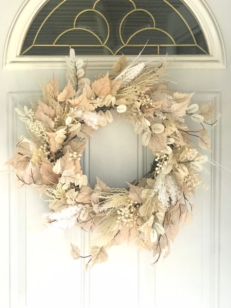 Neutral Boho Style, Cream Aspen Leaves, Cream Rounded Fern Leaves ...