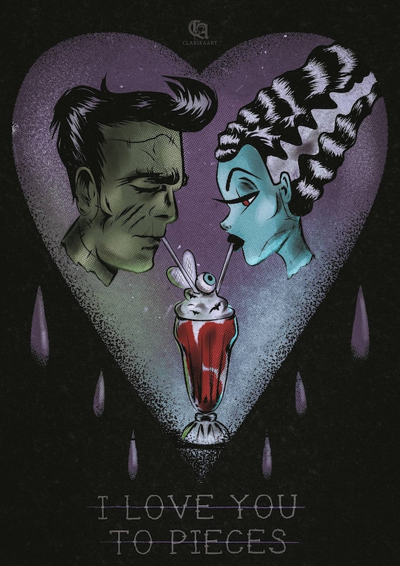 Rockabilly Frankenstein And Bride Art