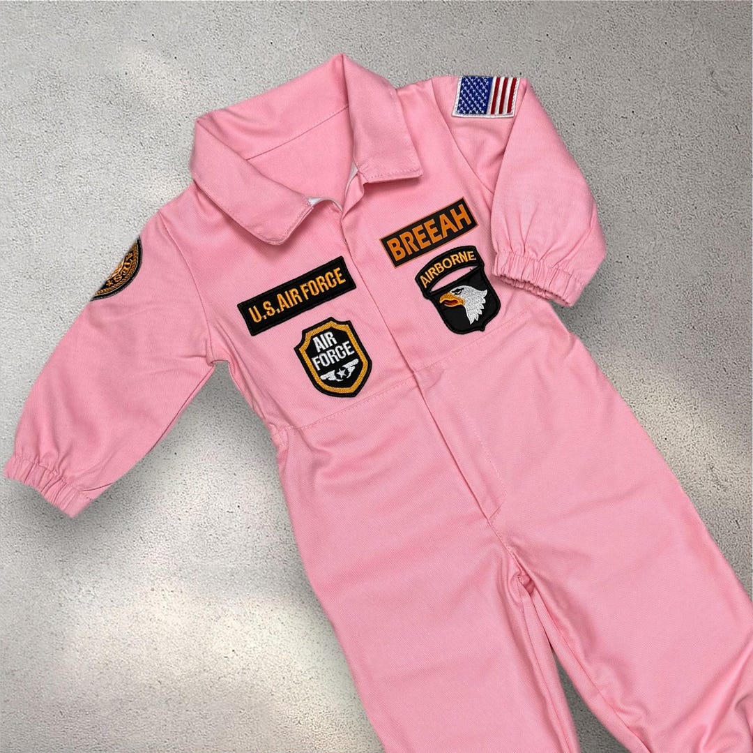 Light Pink Personalized Aviator Kids Costume - US Airforce Pilot Suit ...