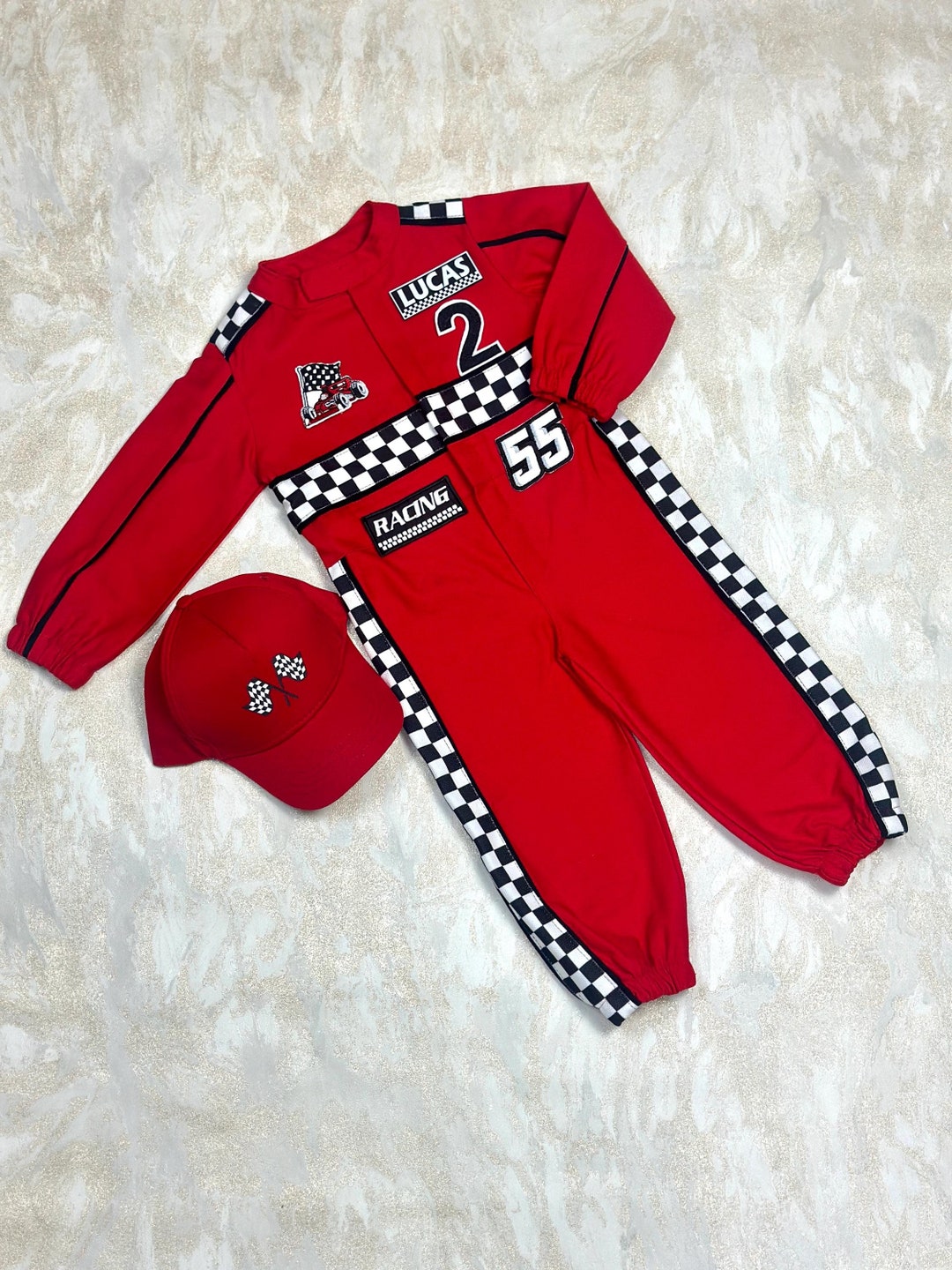 Personalized Red Racer Outfit Toddler Race Car Costume Fast One ...
