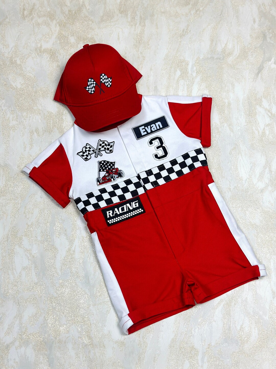 Personalized Red Racing Suit for Toddlers 1st Birthday Race Car Outfit ...