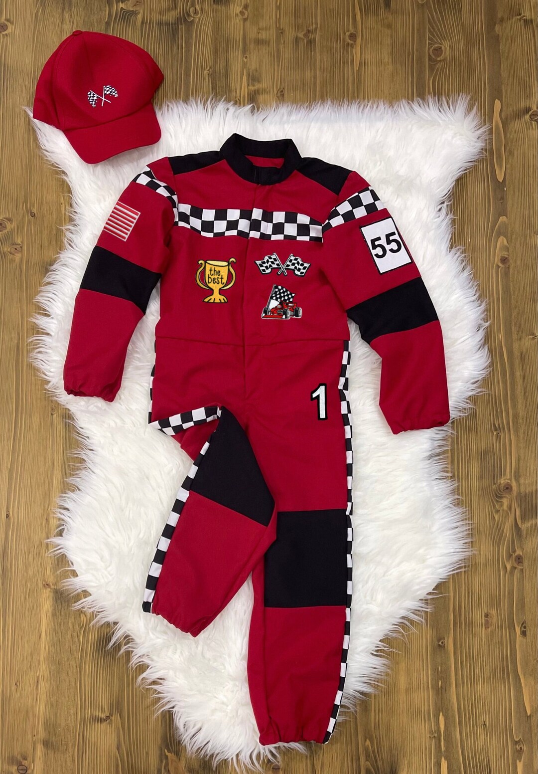 New Style Red Unisex Racing Suit With Constant Patches for - Etsy