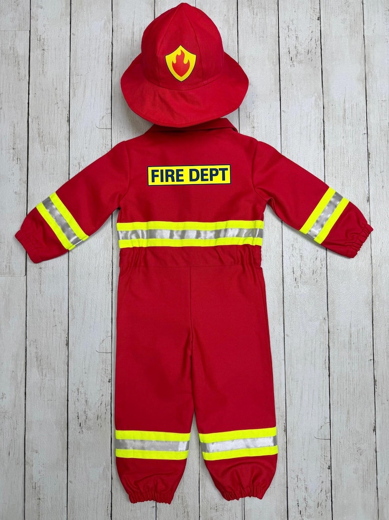 Toddler Firefighter Outfit – Kids Fireman Jumpsuit – Fire Dept Suit ...