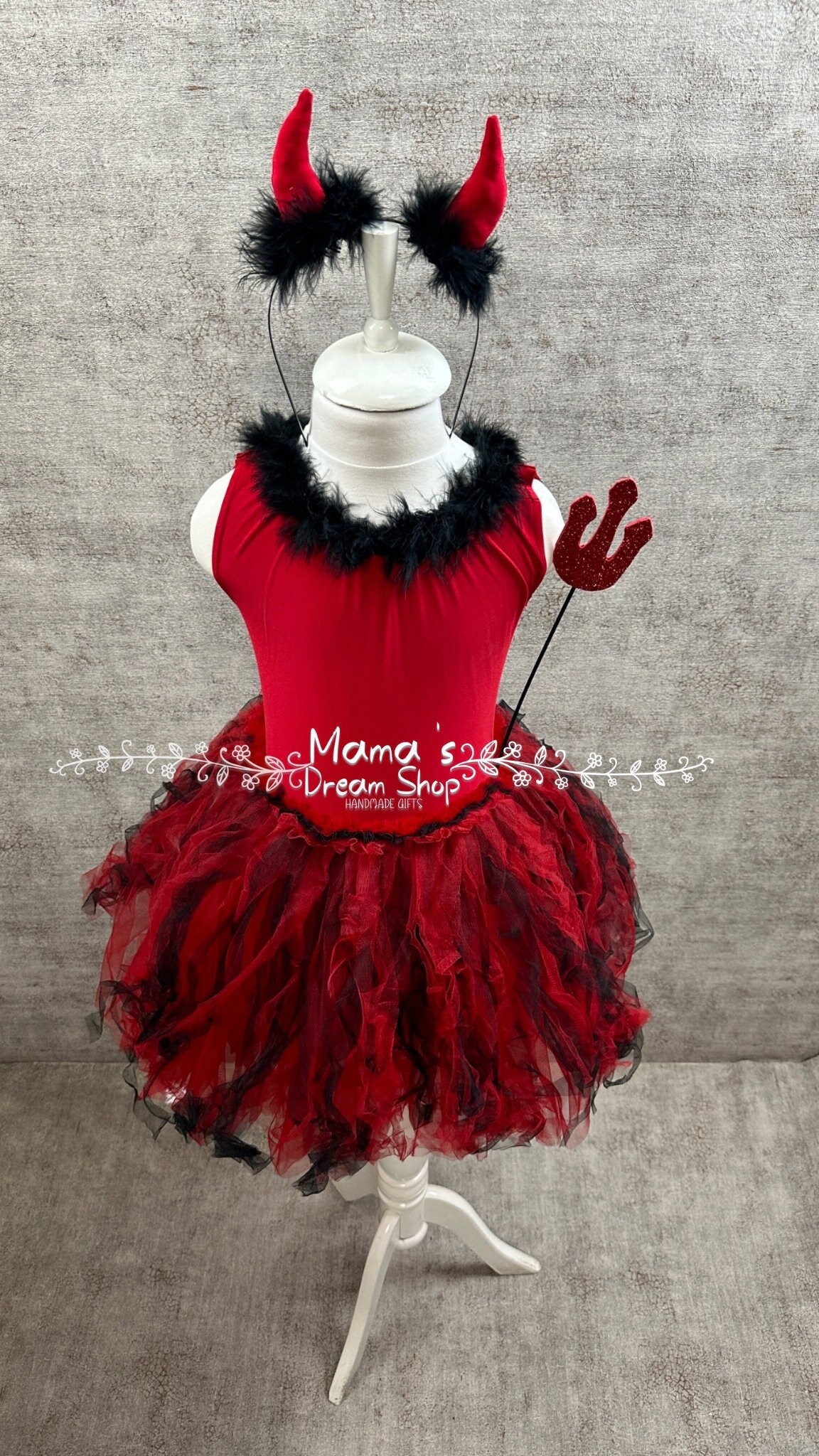 Red Devil Costume Girls Toddlers Kids Halloween Concept - Etsy