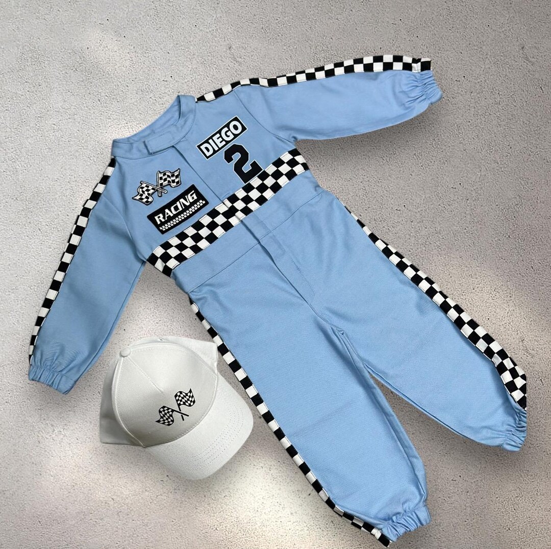 Personalized Blue Race Car Costume - Fast One Birthday Suit - Halloween ...