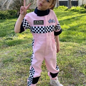 Pink Short Sleeve Custom Personalized Racing Suit Toddler Race Outfit ...