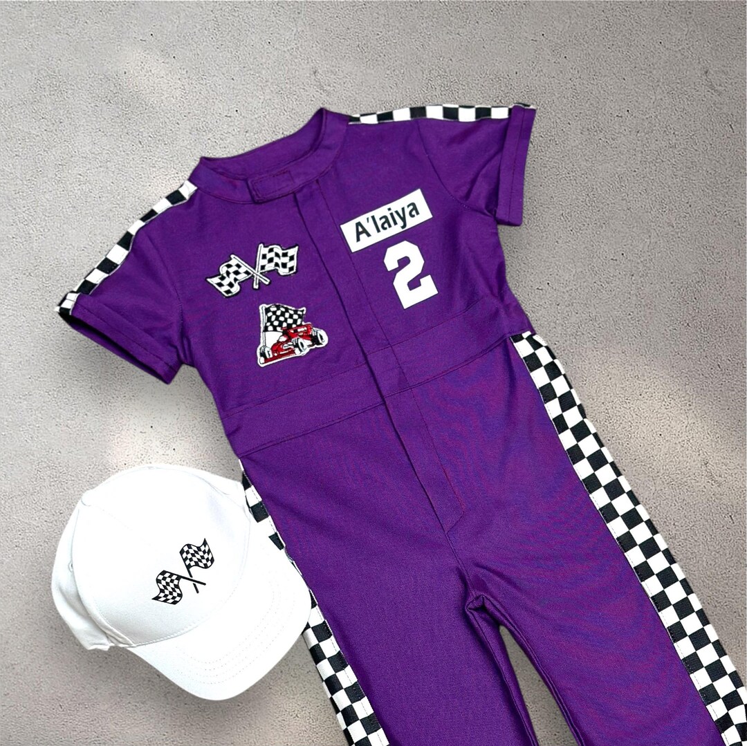 Purple Race Car Driver Outfit - Personalized Racing Jumpsuit for ...
