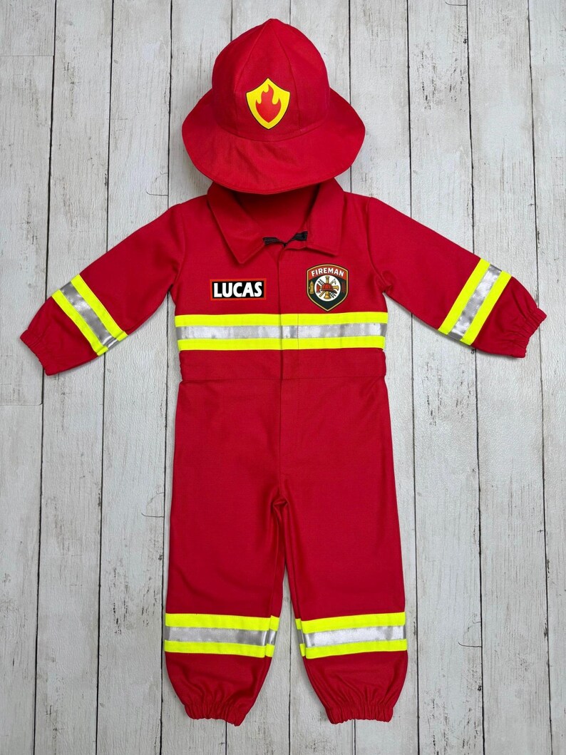 Toddler Firefighter Outfit – Kids Fireman Jumpsuit – Fire Dept Suit ...