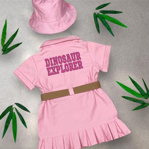 Pink Dinosaur Explorer Dress - Dino Party Outfit for Girls - Kids ...