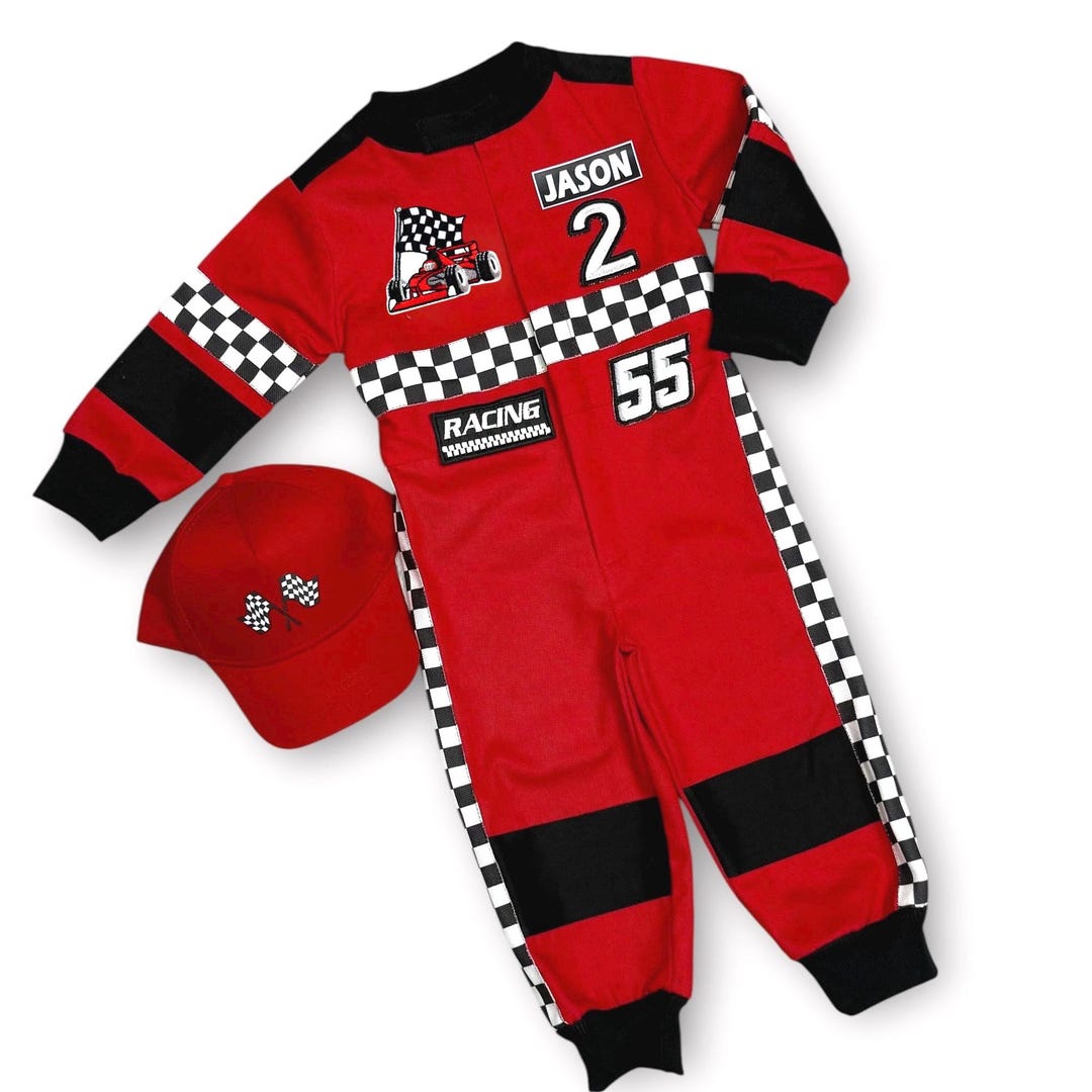 Personalized Race Car Outfit - Kids Racing Jumpsuit - Fast One Birthday ...