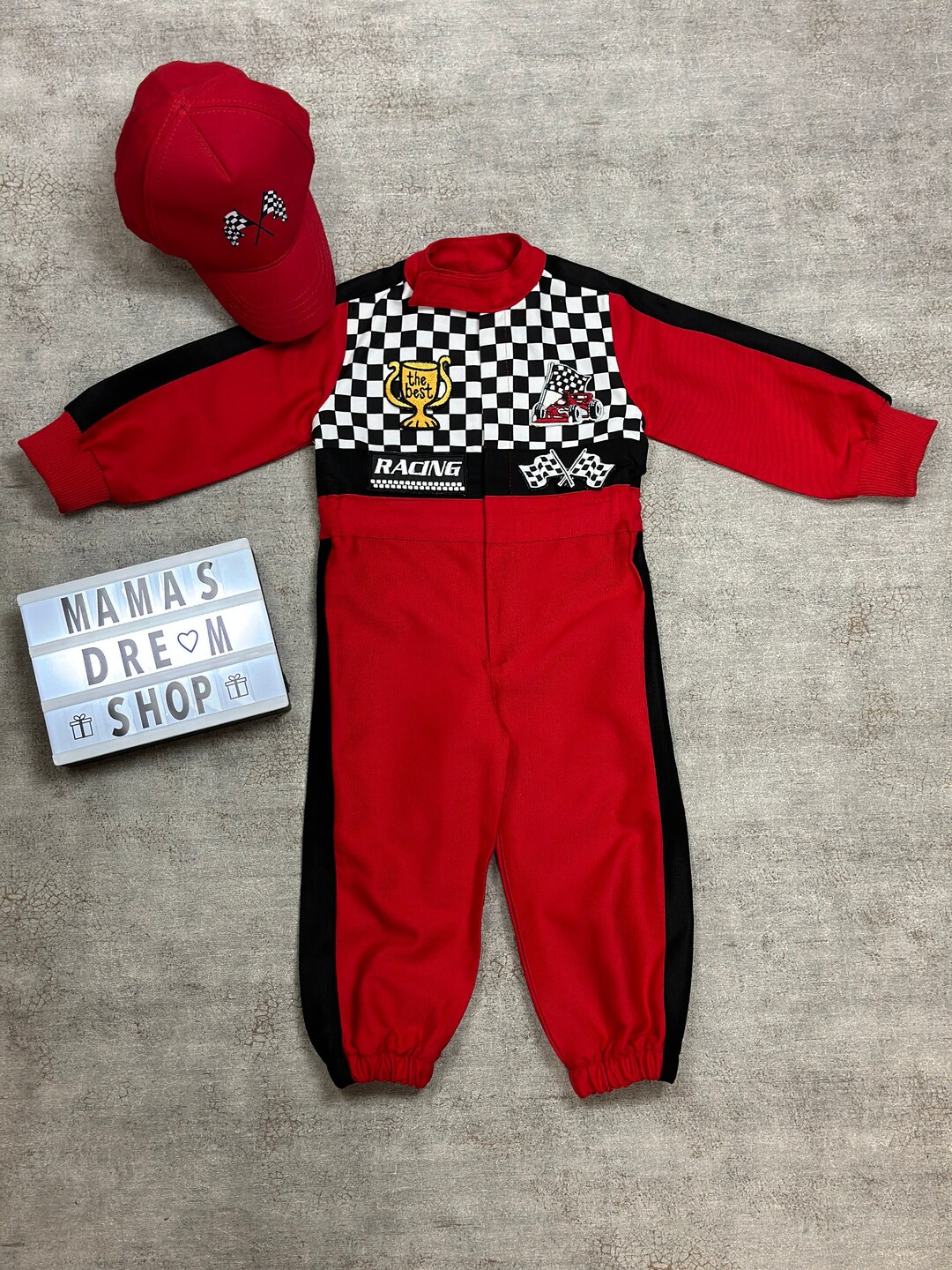 Red Checkered Racing Suit Custom Personalized Unisex Race Suit Birthday ...
